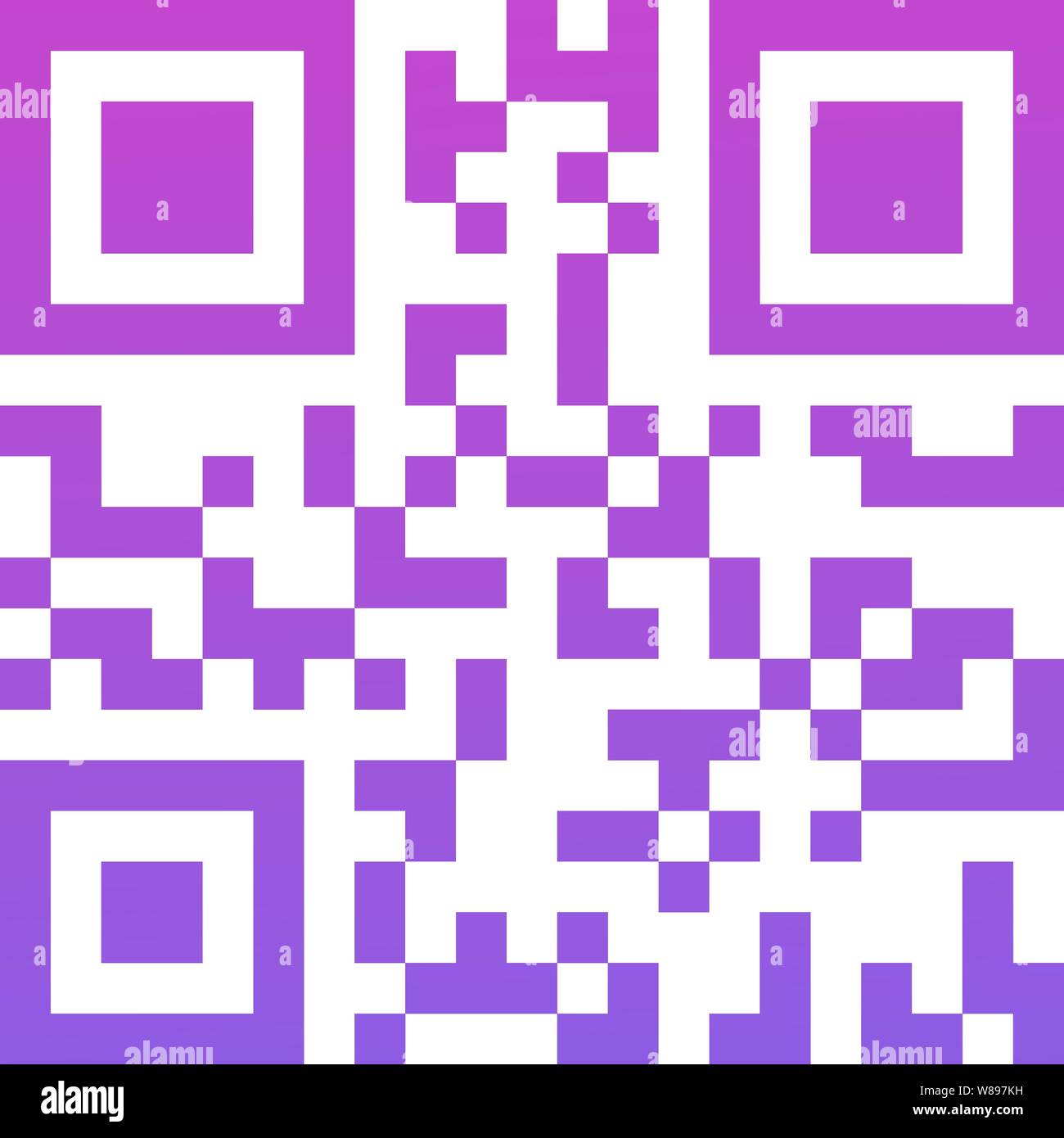 Blue QR code scanning vector icon or design logo in thin line style on ...