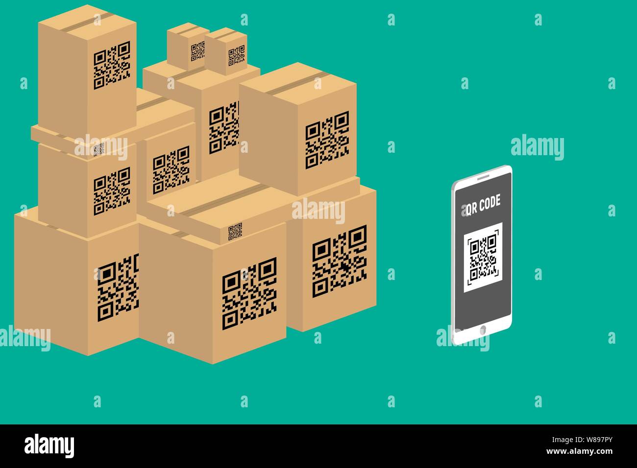 Isometric Flat Vector Concept Of Qr Code Barcode Scanning Verification App Stock Vector Image