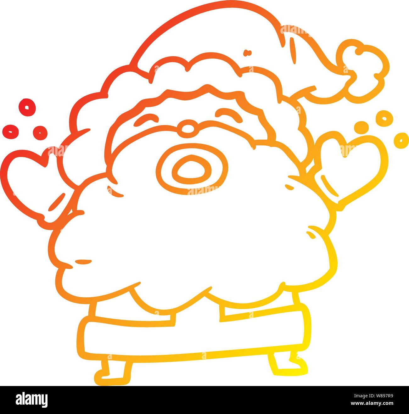 warm gradient line drawing of a santa claus shouting in frustration ...