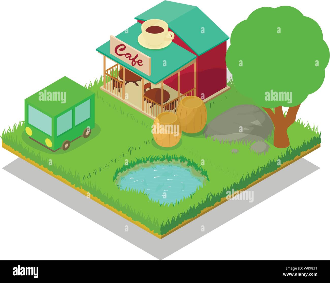 Courtyard cafe Cut Out Stock Images & Pictures - Alamy