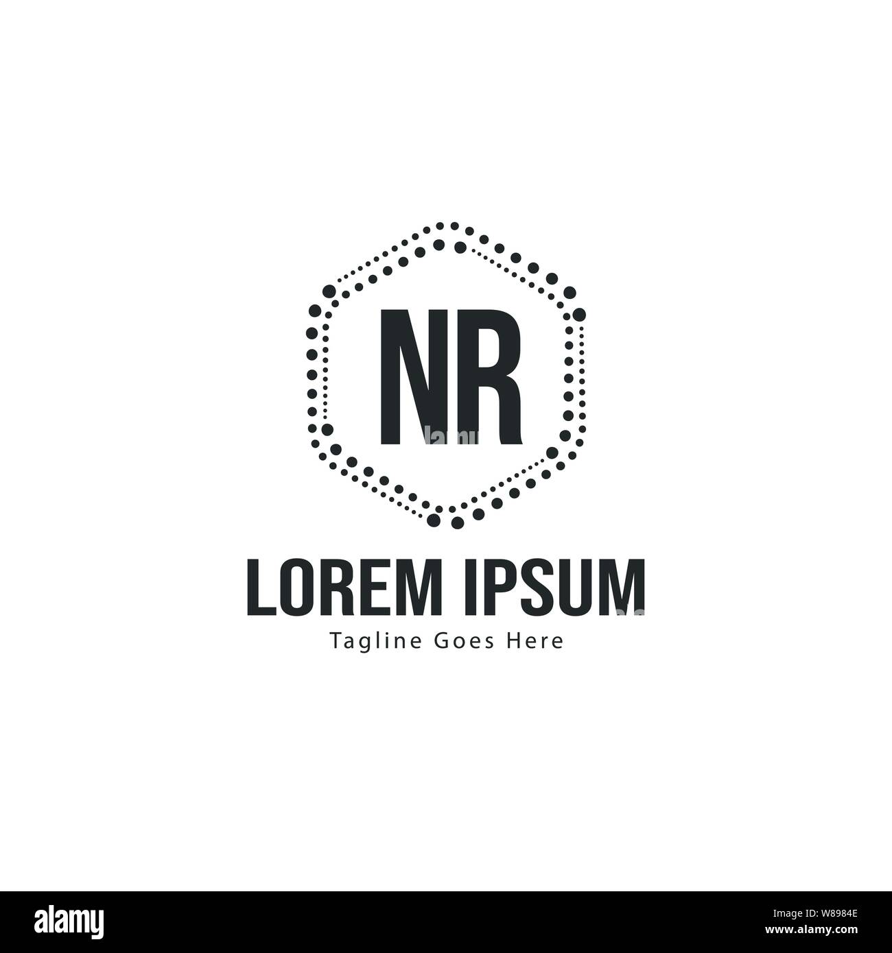 Initial NR logo template with modern frame. Minimalist NR letter logo ...