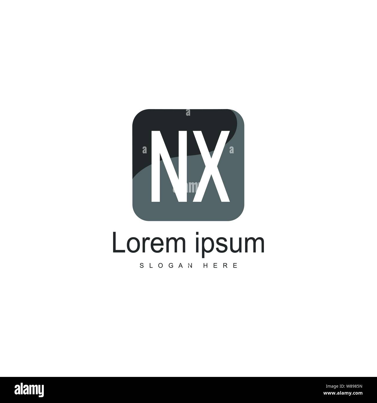 Initial NX logo template with modern frame. Minimalist NX letter logo ...
