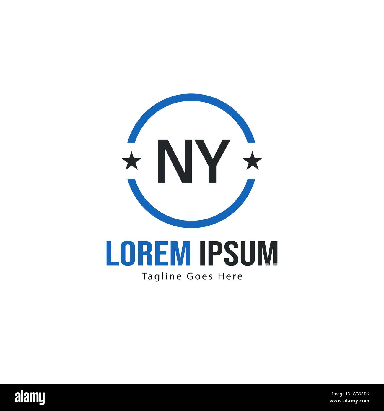 Initial NY logo template with modern frame. Minimalist NY letter logo ...