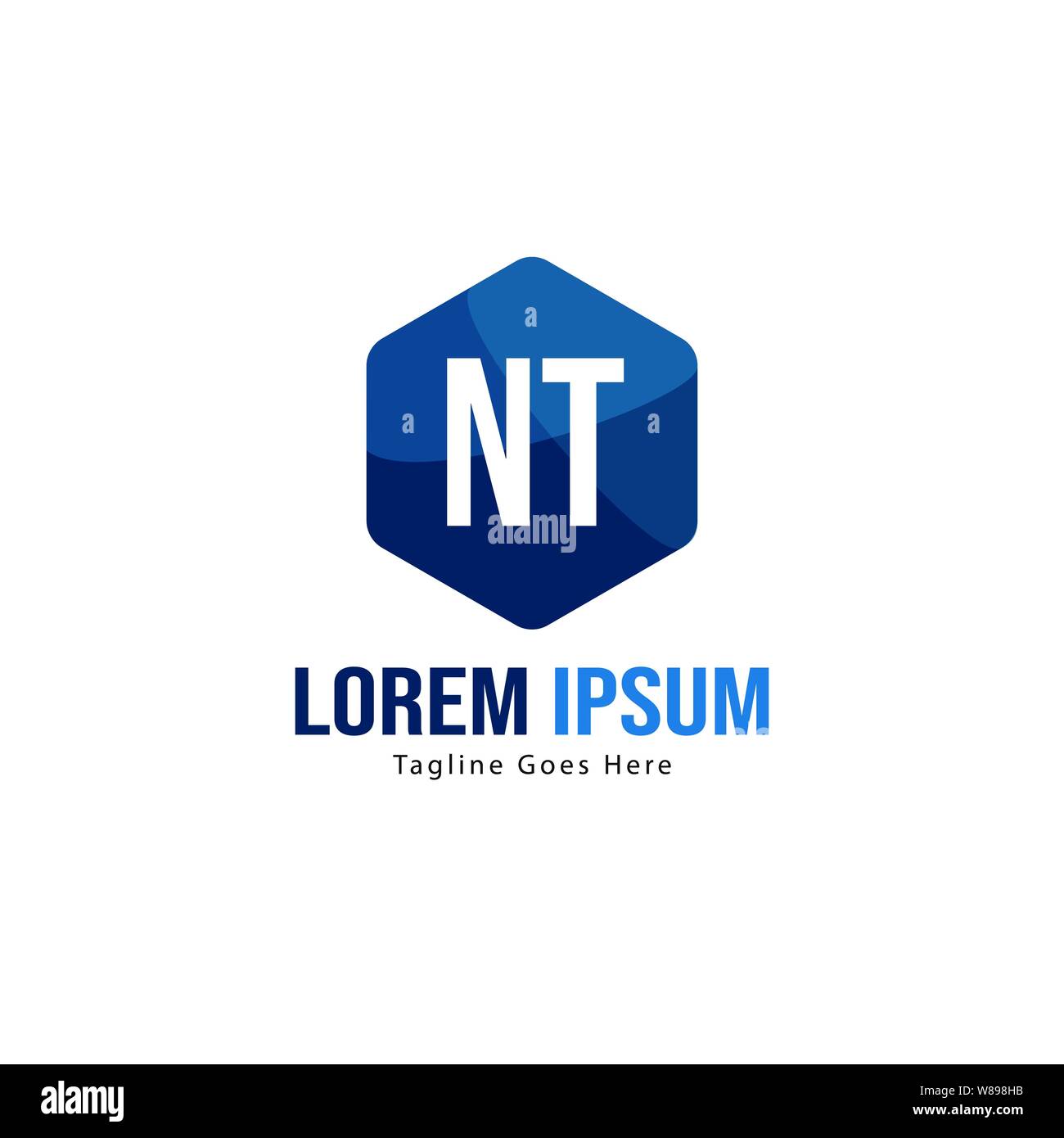 Initial NT logo template with modern frame. Minimalist NT letter logo ...