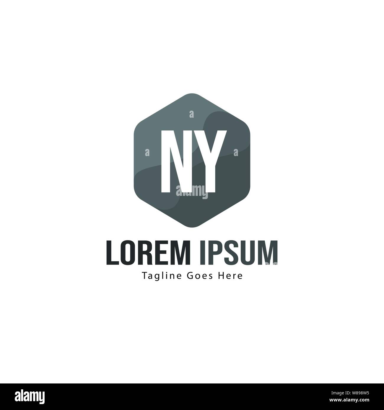Initial NY logo template with modern frame. Minimalist NY letter logo ...