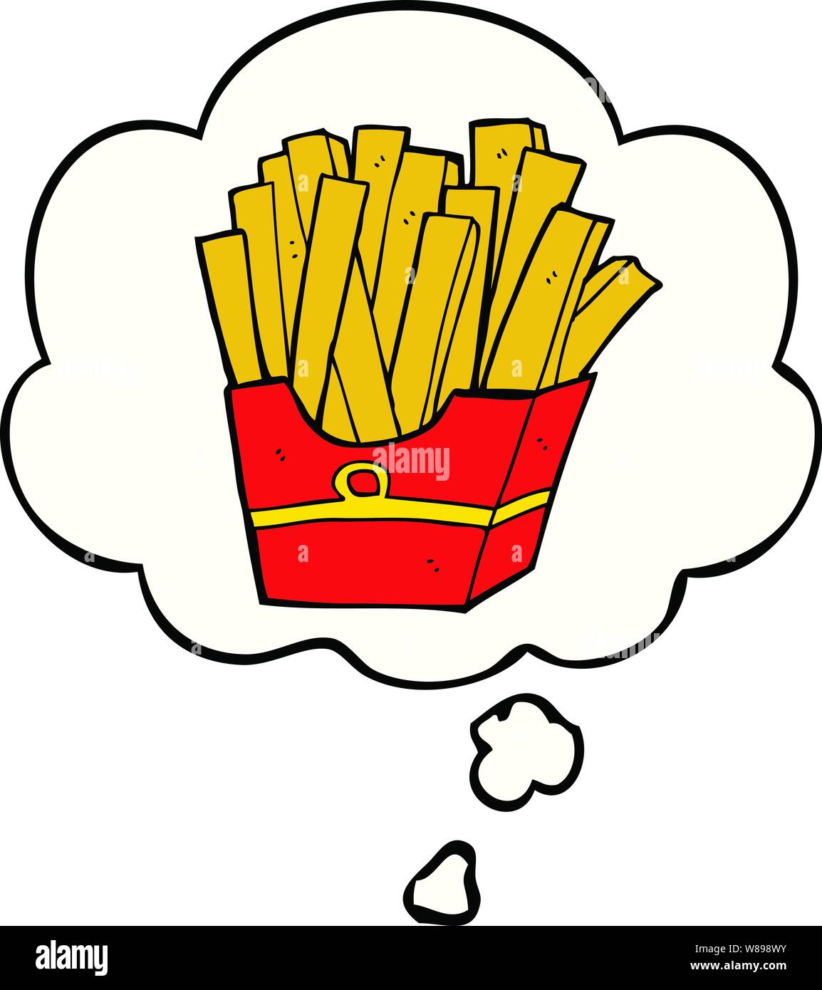 cartoon fries with thought bubble Stock Vector Image & Art - Alamy