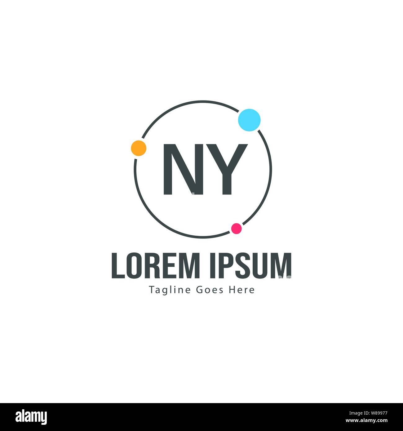 Initial NY logo template with modern frame. Minimalist NY letter logo ...