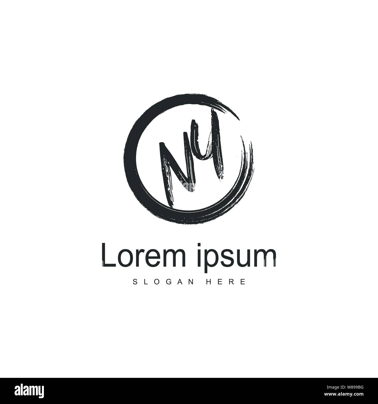 Initial NY logo template with modern frame. Minimalist NY letter logo ...