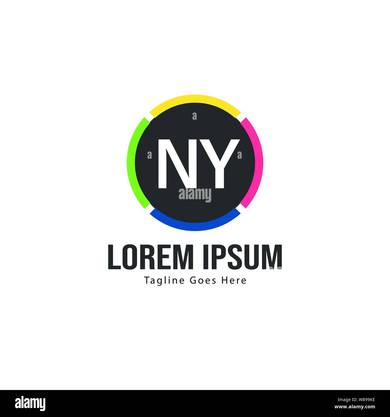 Initial NY logo template with modern frame. Minimalist NY letter logo ...