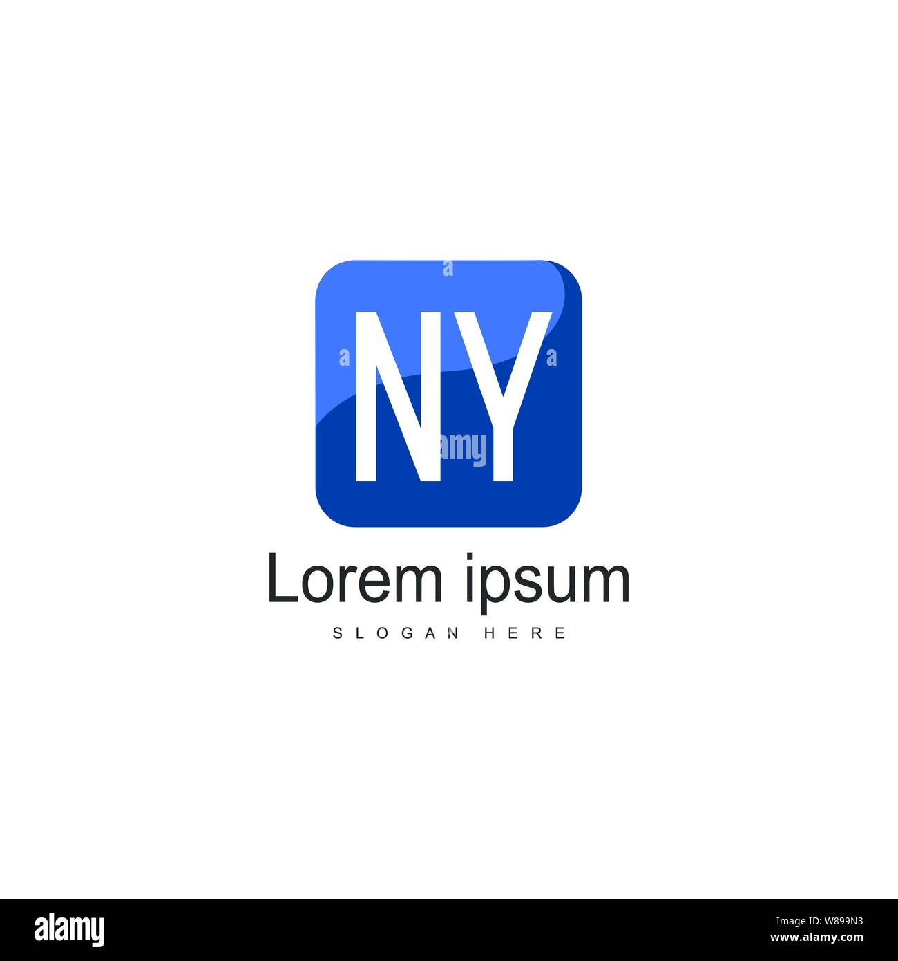 Initial NY logo template with modern frame. Minimalist NY letter logo ...