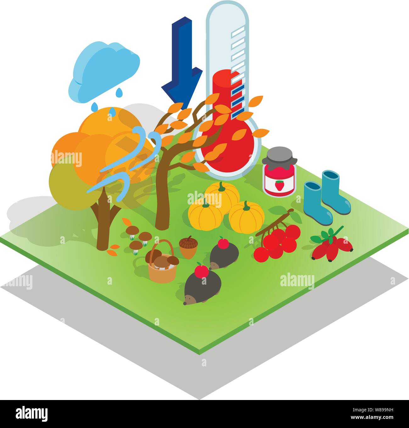 Fall concept banner, isometric style Stock Vector Image & Art - Alamy