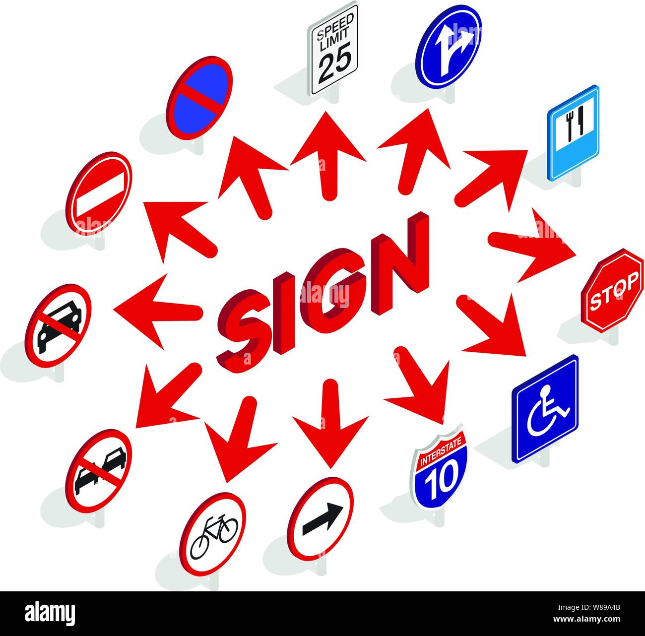 Road sign concept banner, isometric style Stock Vector Image & Art - Alamy