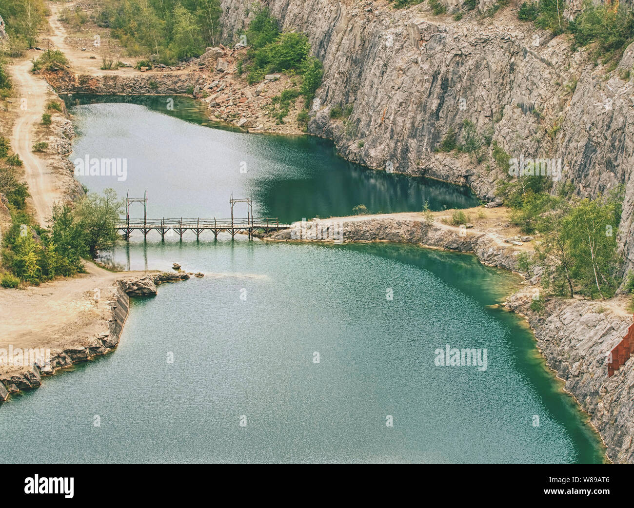 Velka Amerika is abandoned dolomite quarry for cement production. Czech ...