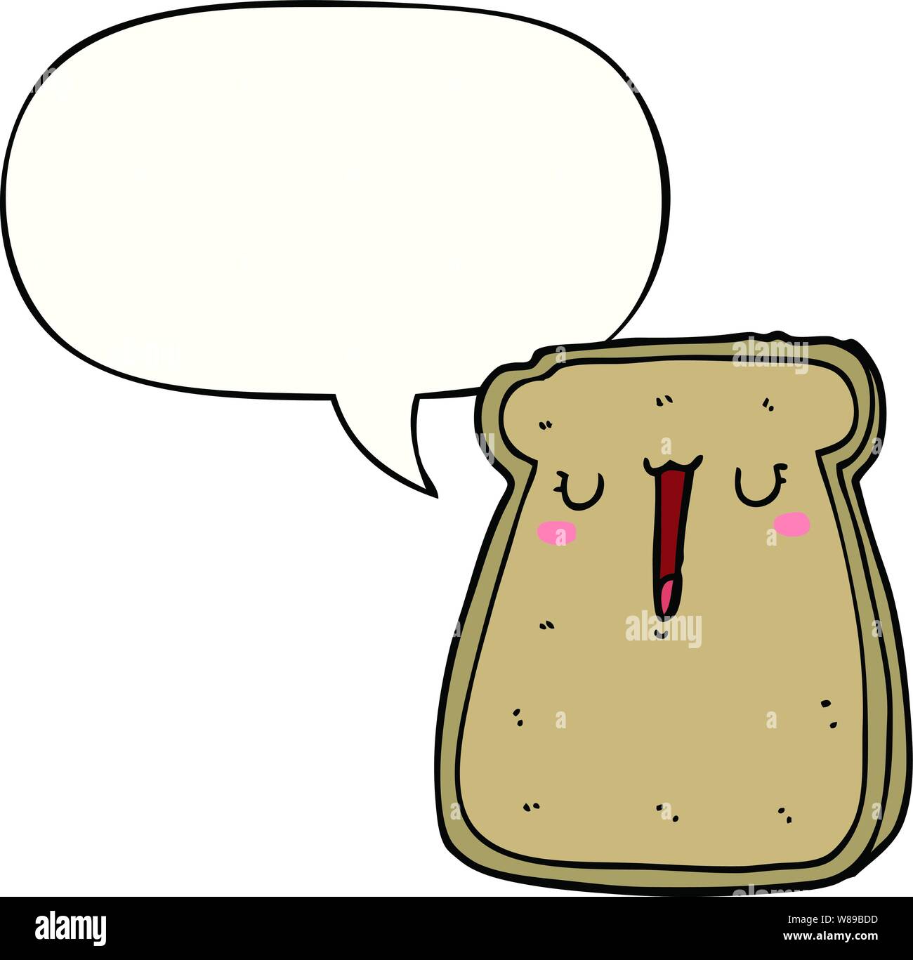 cartoon toast with speech bubble Stock Vector Image & Art - Alamy