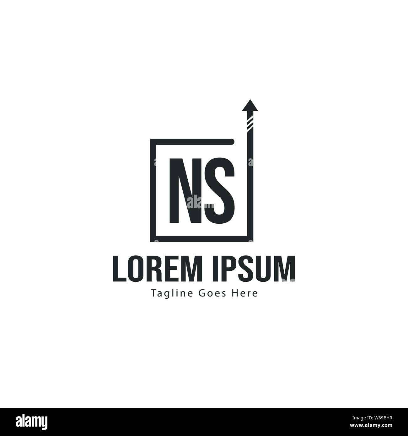 Initial NS logo template with modern frame. Minimalist NS letter logo ...