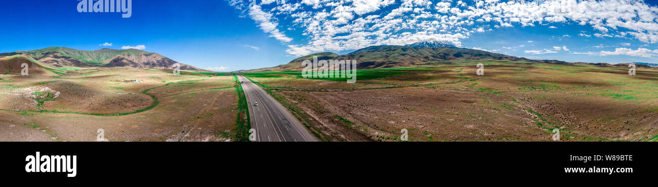 Aerial view of Mount Ararat, Agri Dagi. The highest mountain in Turkey ...