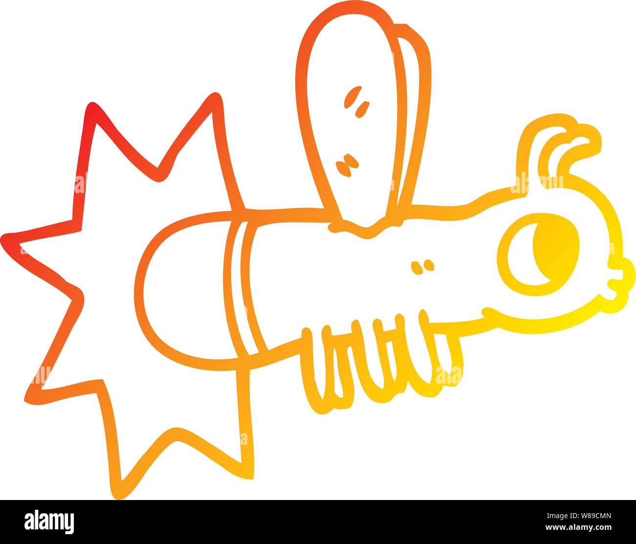 warm gradient line drawing of a cartoon glow bug Stock Vector Image ...