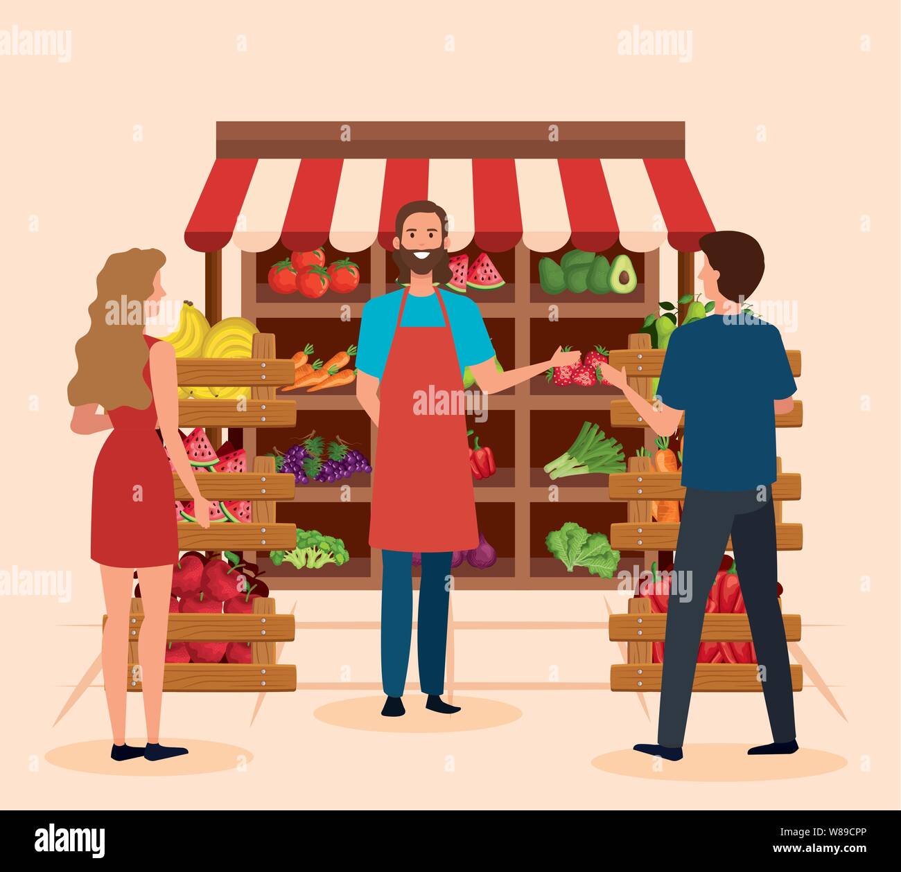 Woman in apron fresh Stock Vector Images - Alamy