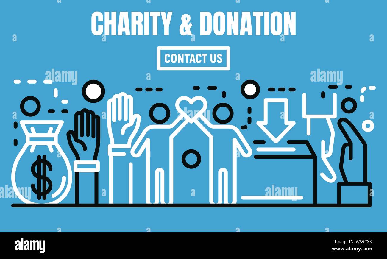 Charity and donation banner, outline style Stock Vector Image & Art - Alamy