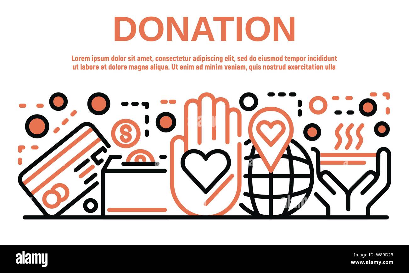 Donation banner, outline style Stock Vector Image & Art - Alamy