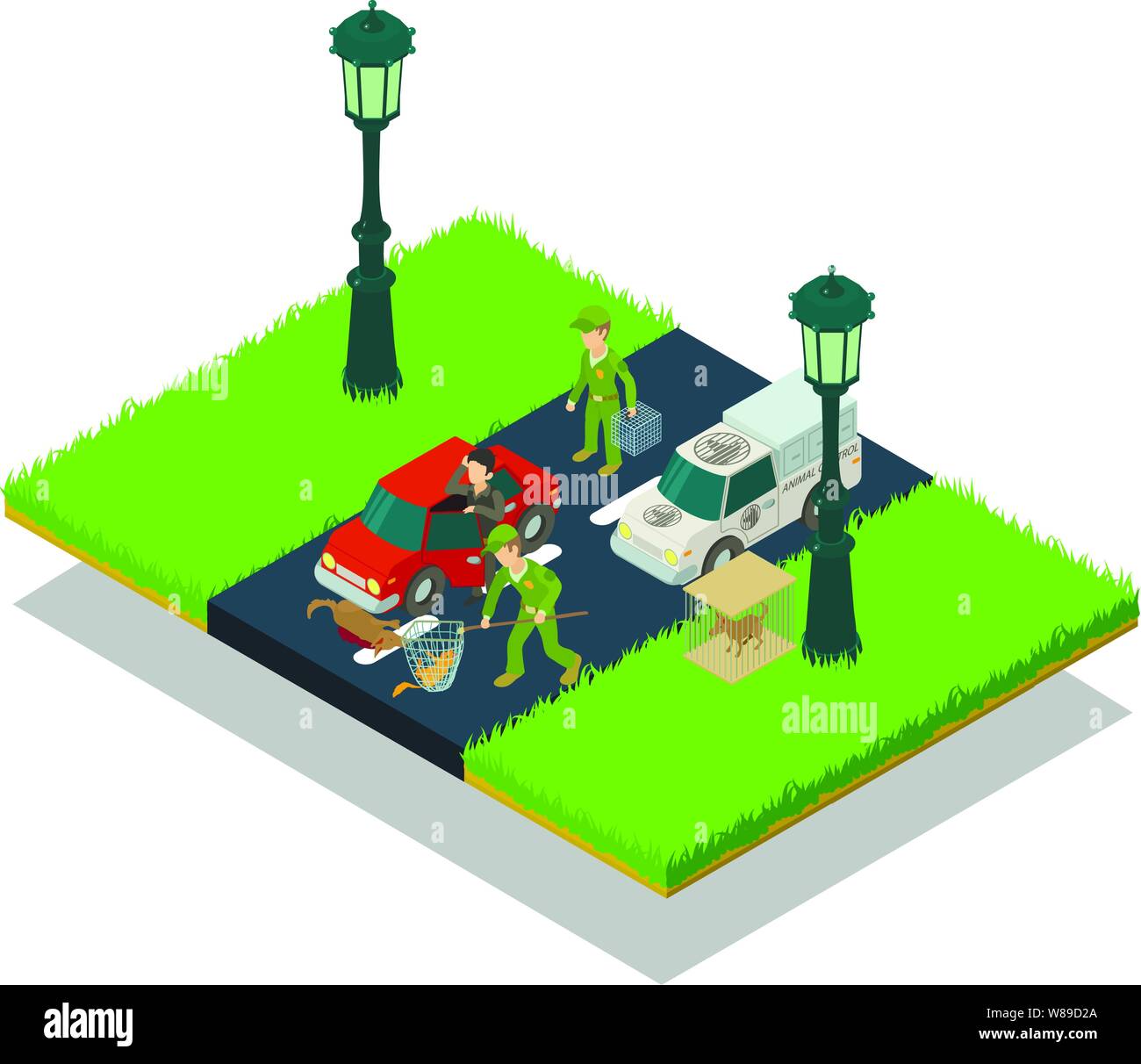 Animal crash concept banner, isometric style Stock Vector Image & Art ...