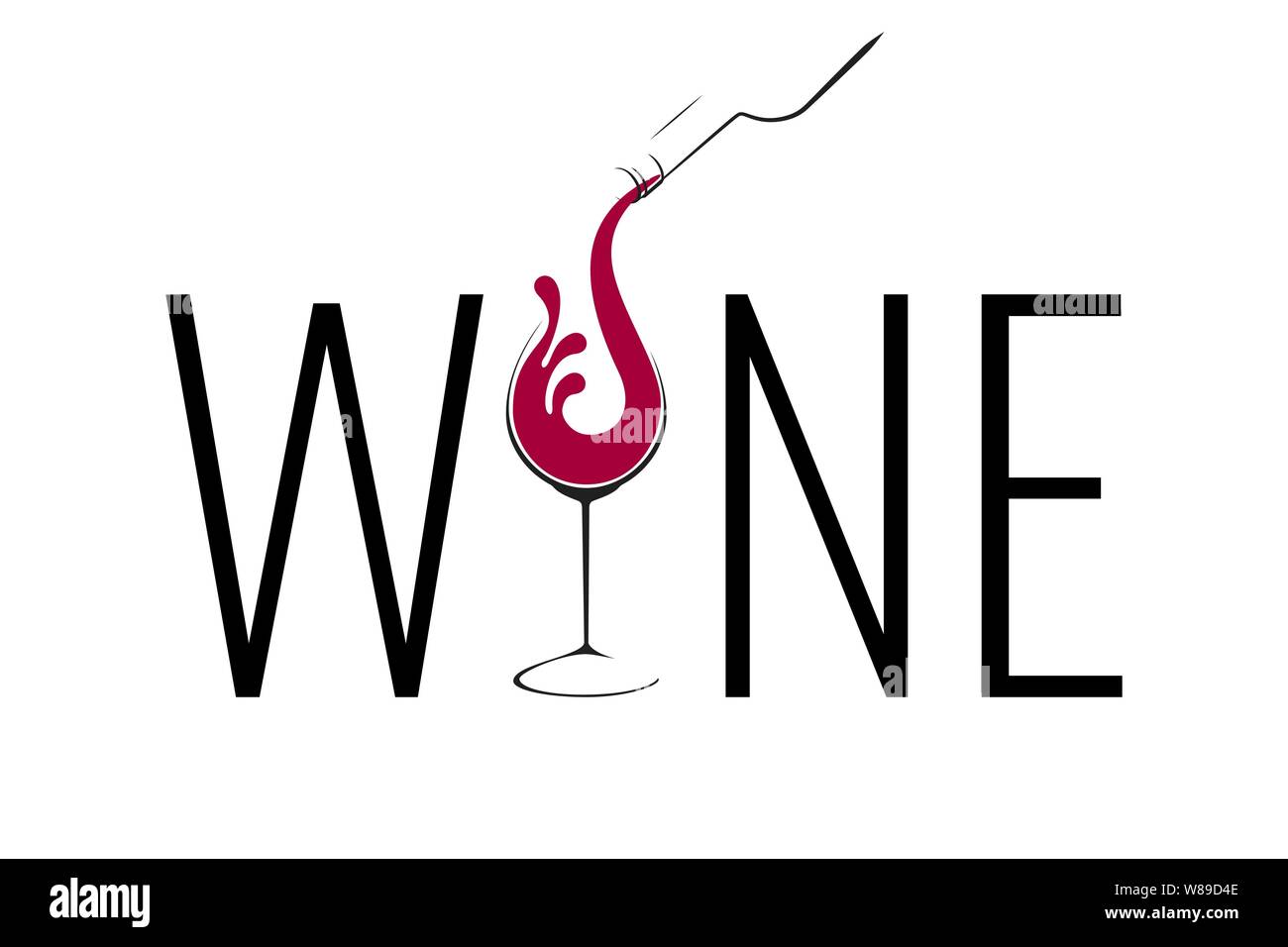 Glass of Wine with splash logo design Stock Vector Image & Art - Alamy