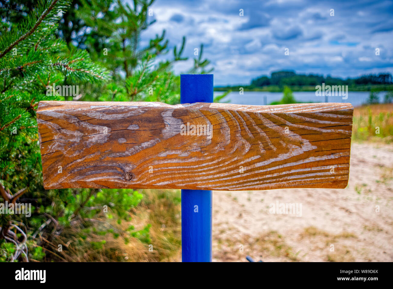 Wooden signboard on sea hi-res stock photography and images - Alamy