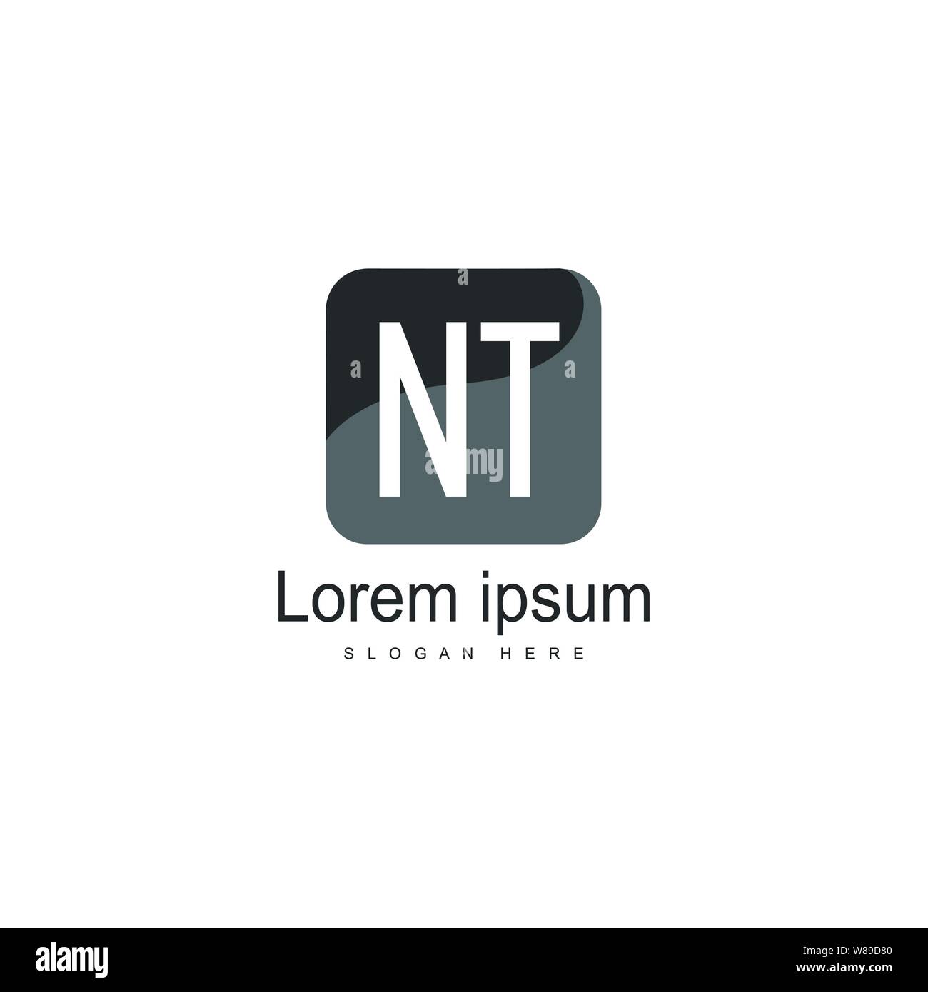 Initial NT logo template with modern frame. Minimalist NT letter logo ...