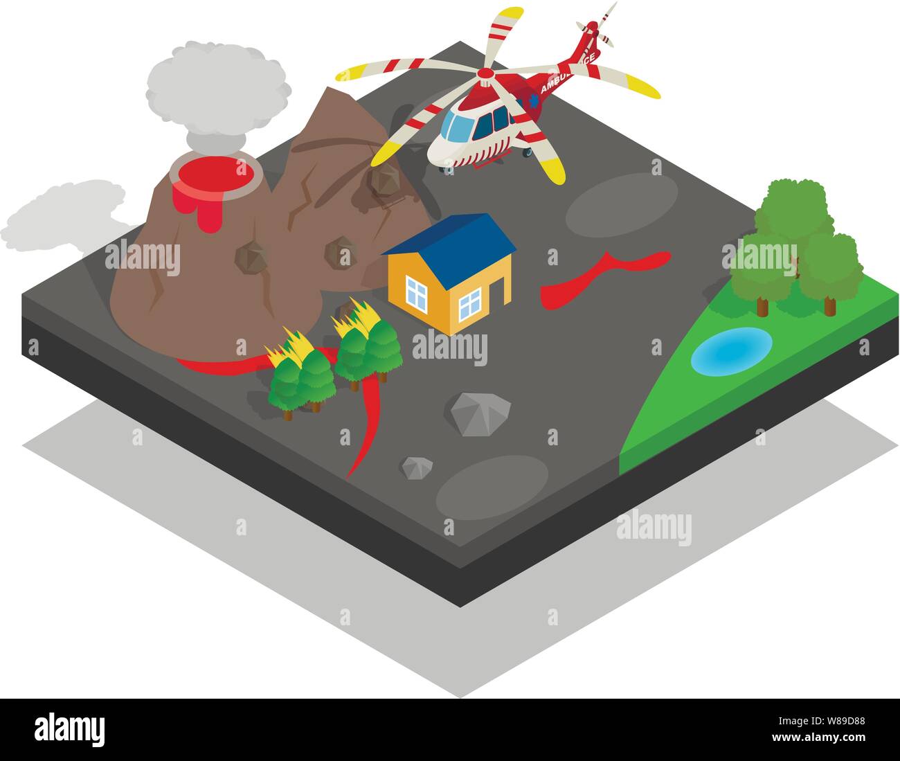 Catastrophe concept banner, isometric style Stock Vector Image & Art ...