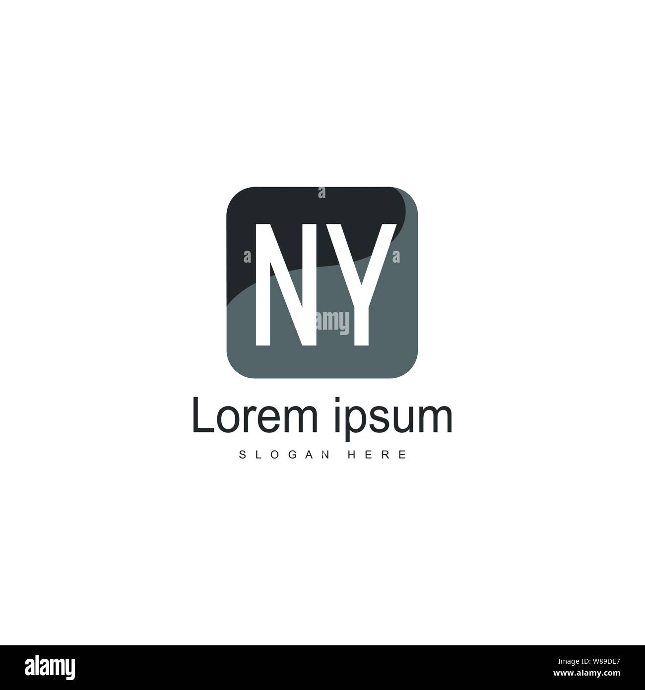 Initial NY logo template with modern frame. Minimalist NY letter logo ...