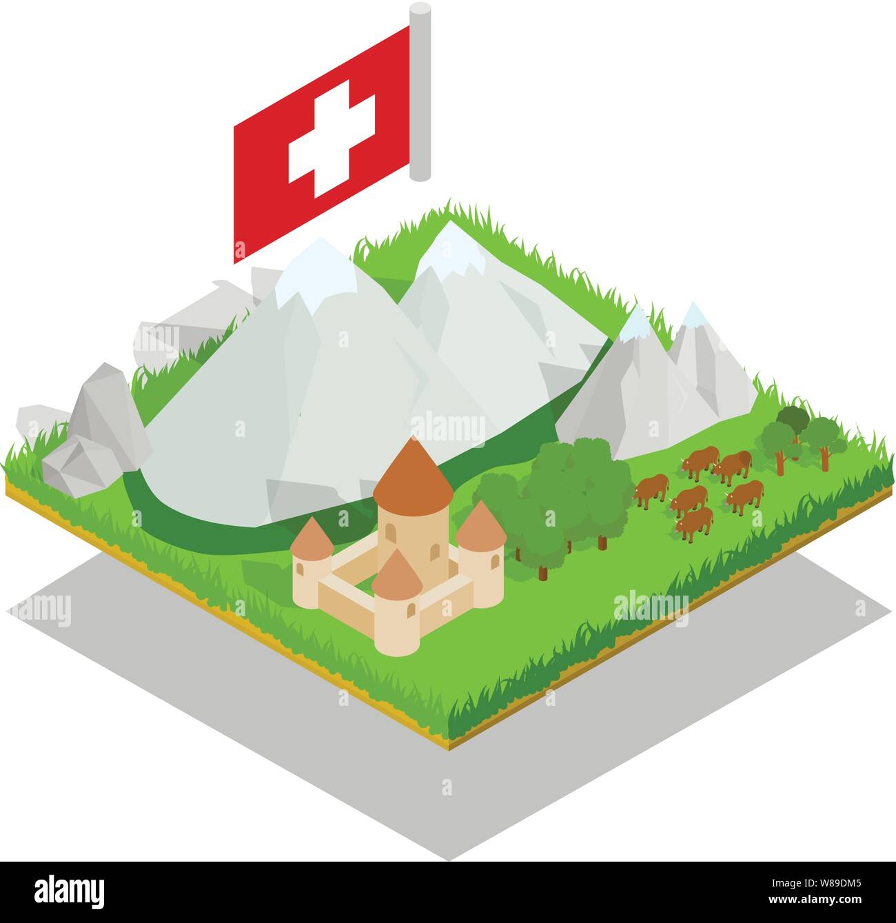 Swiss concept banner, isometric style Stock Vector Image & Art - Alamy