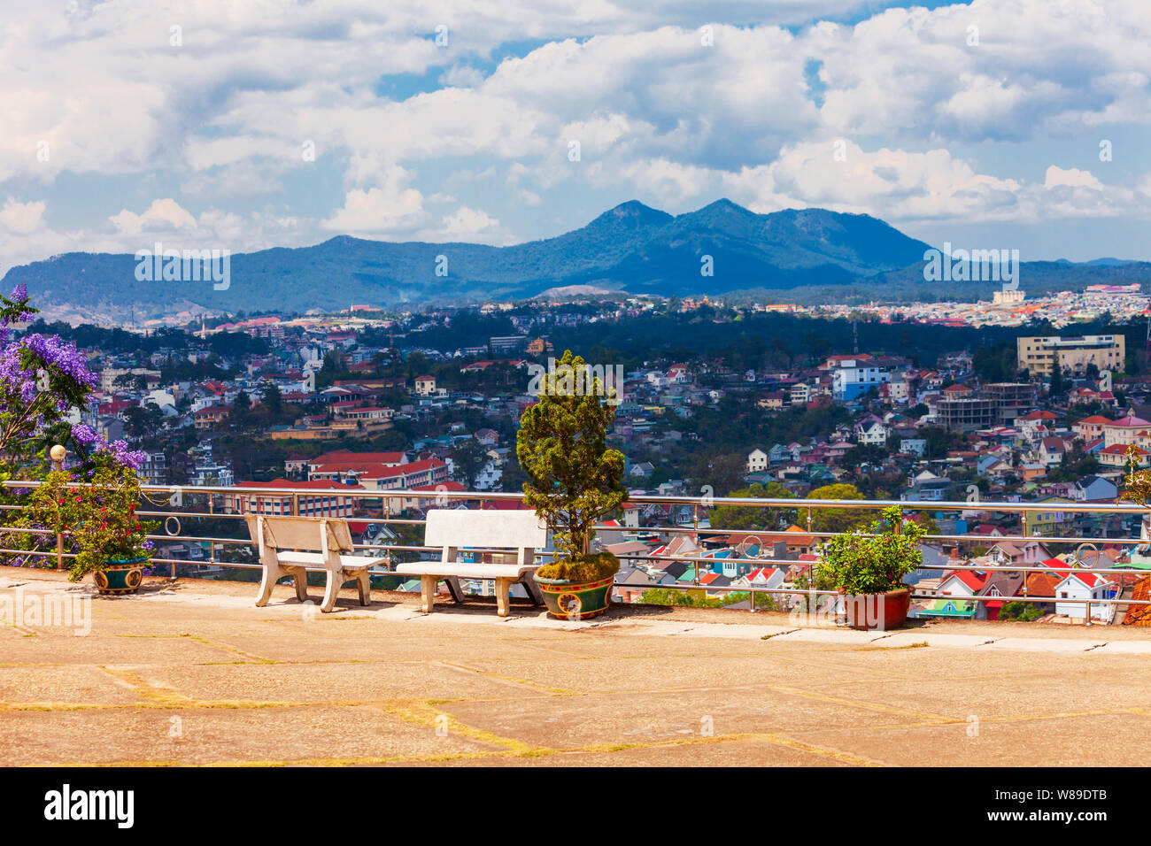 Dalat or Da Lat city aerial panoramic view in Vietnam Stock Photo - Alamy