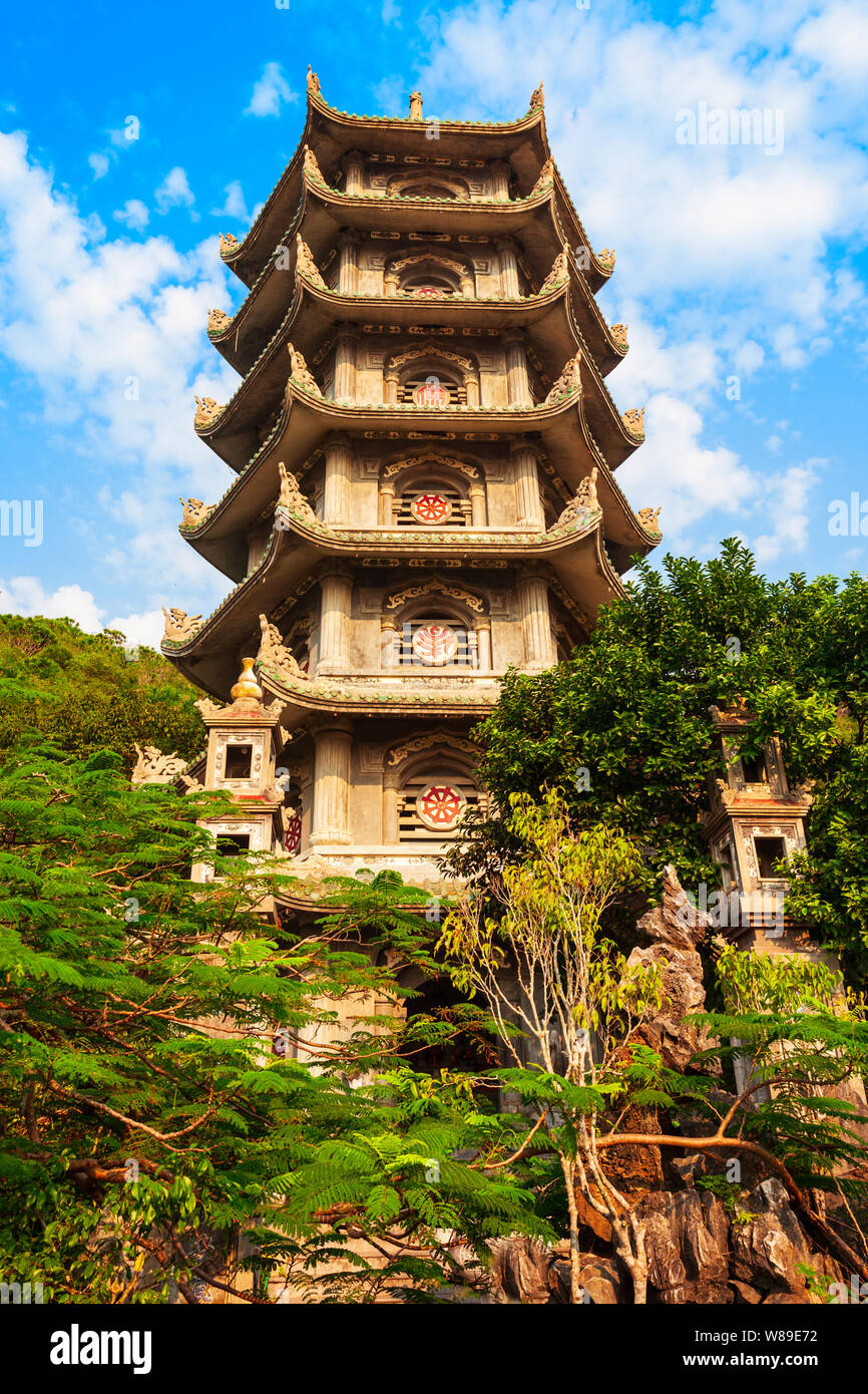 Temple pagoda at the marble mountains in Danang city in Vietnam Stock ...