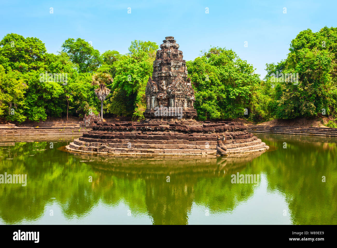 Neak Pean is a temple at Angkor in Siem Reap in Cambodia Stock Photo ...