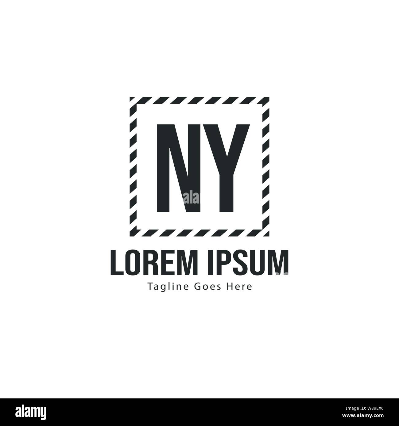 Initial NY logo template with modern frame. Minimalist NY letter logo ...