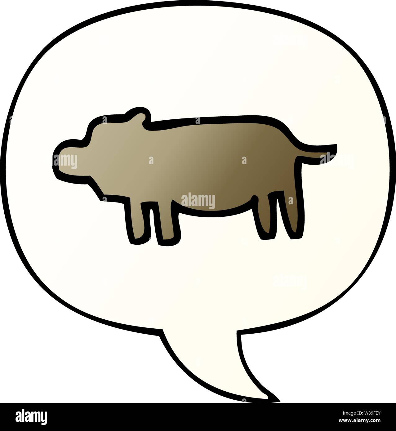 cartoon animal symbol with speech bubble in smooth gradient style Stock ...