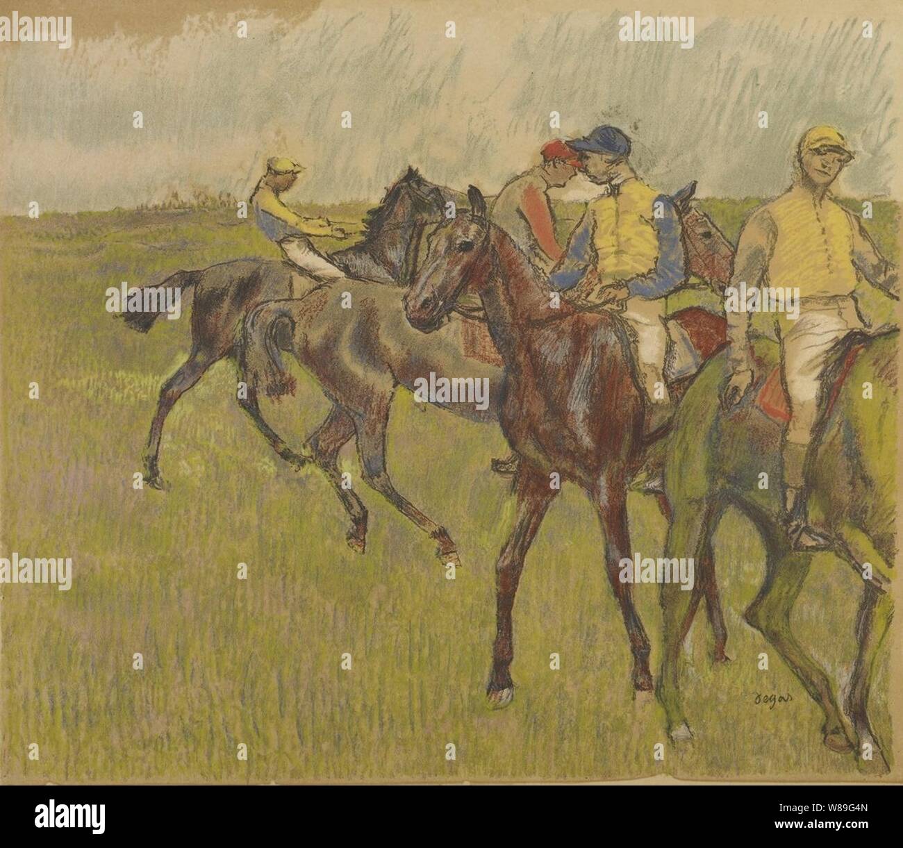 Before the Race by Edgar Degas, c. 1895 Stock Photo - Alamy