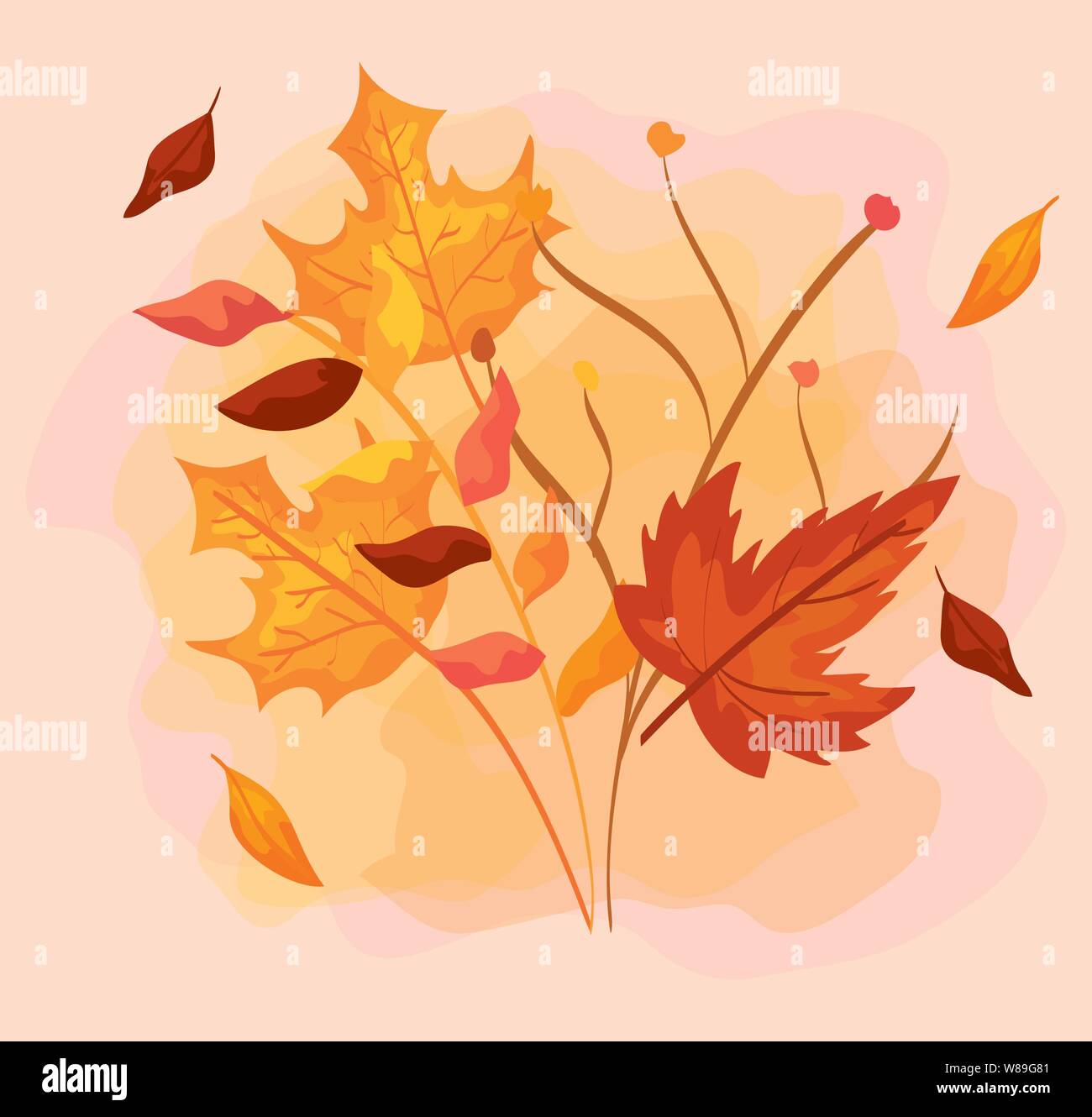 natural leaves and branches plants design Stock Vector Image & Art - Alamy