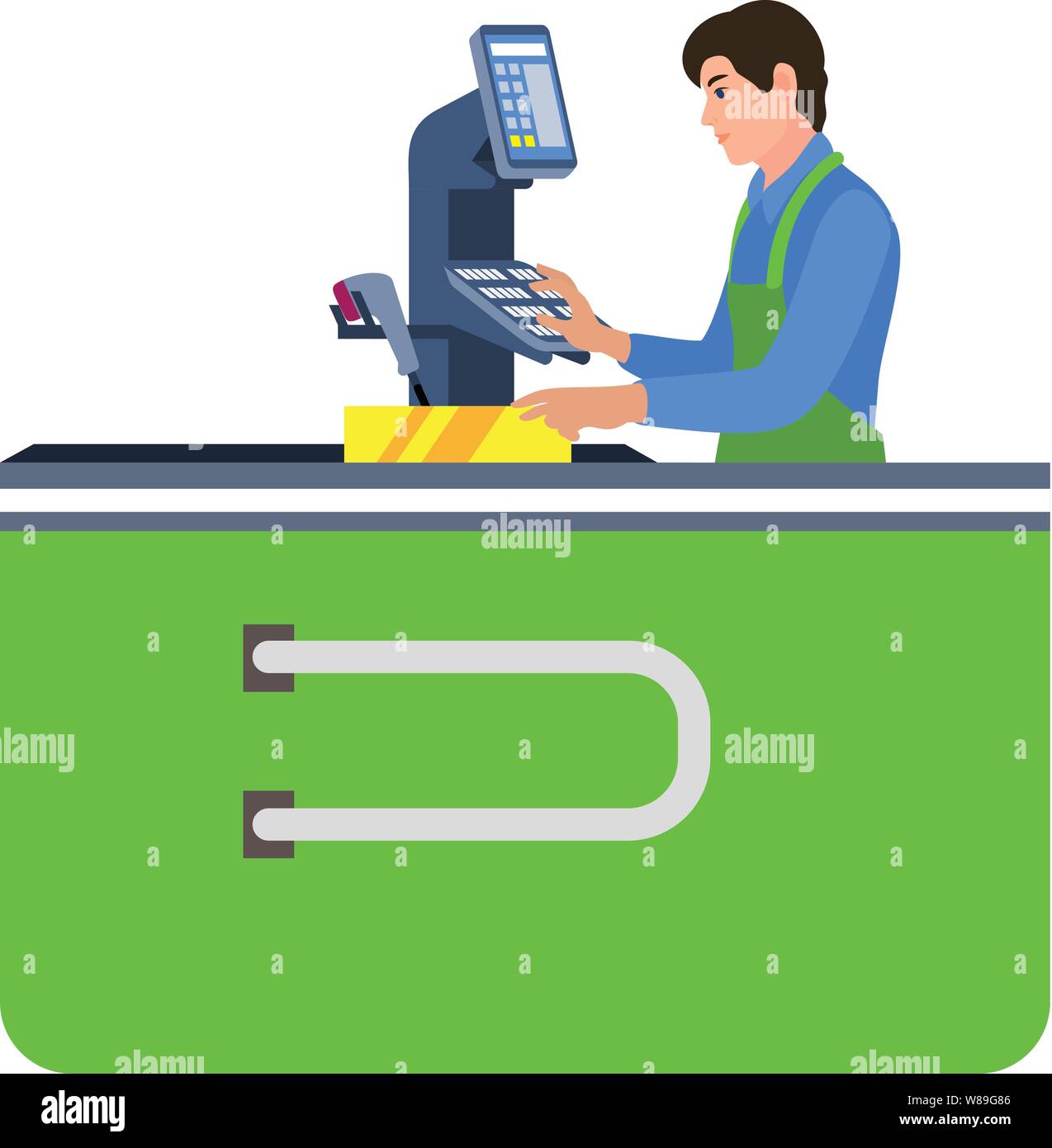 Cashier man icon. Flat illustration of cashier man vector icon for web ...
