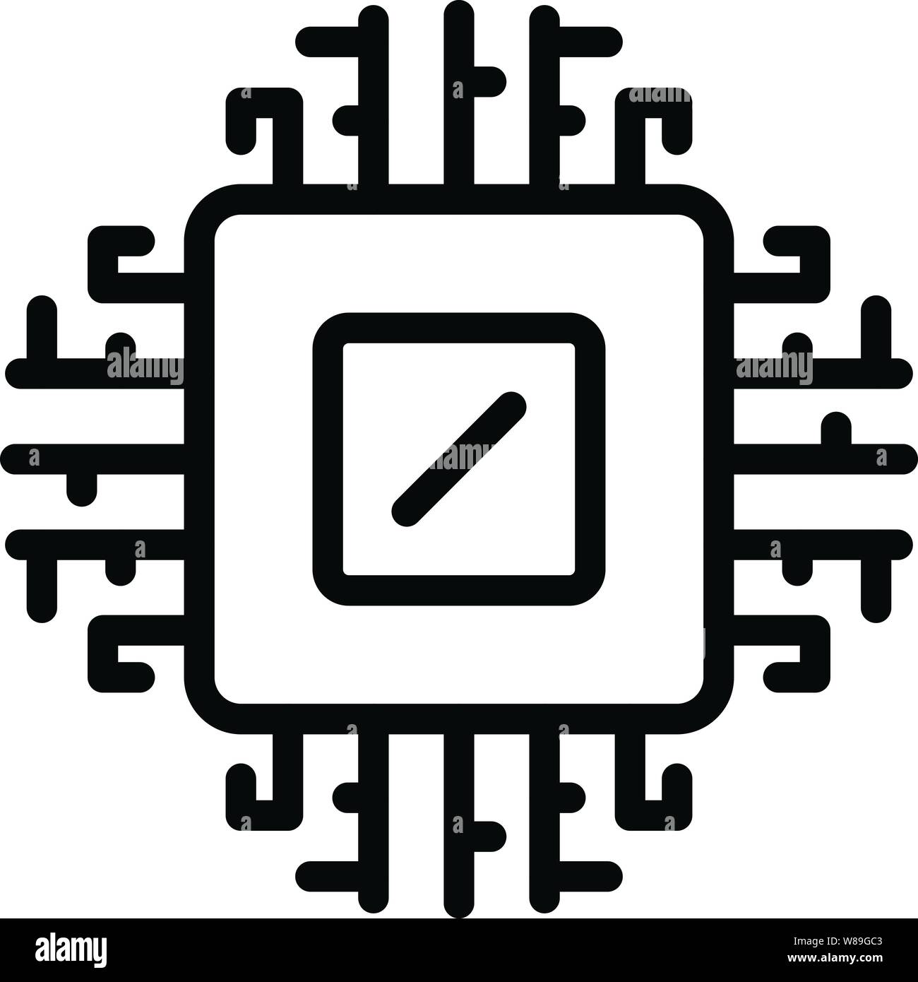 Computer processor icon, outline style Stock Vector Image & Art - Alamy