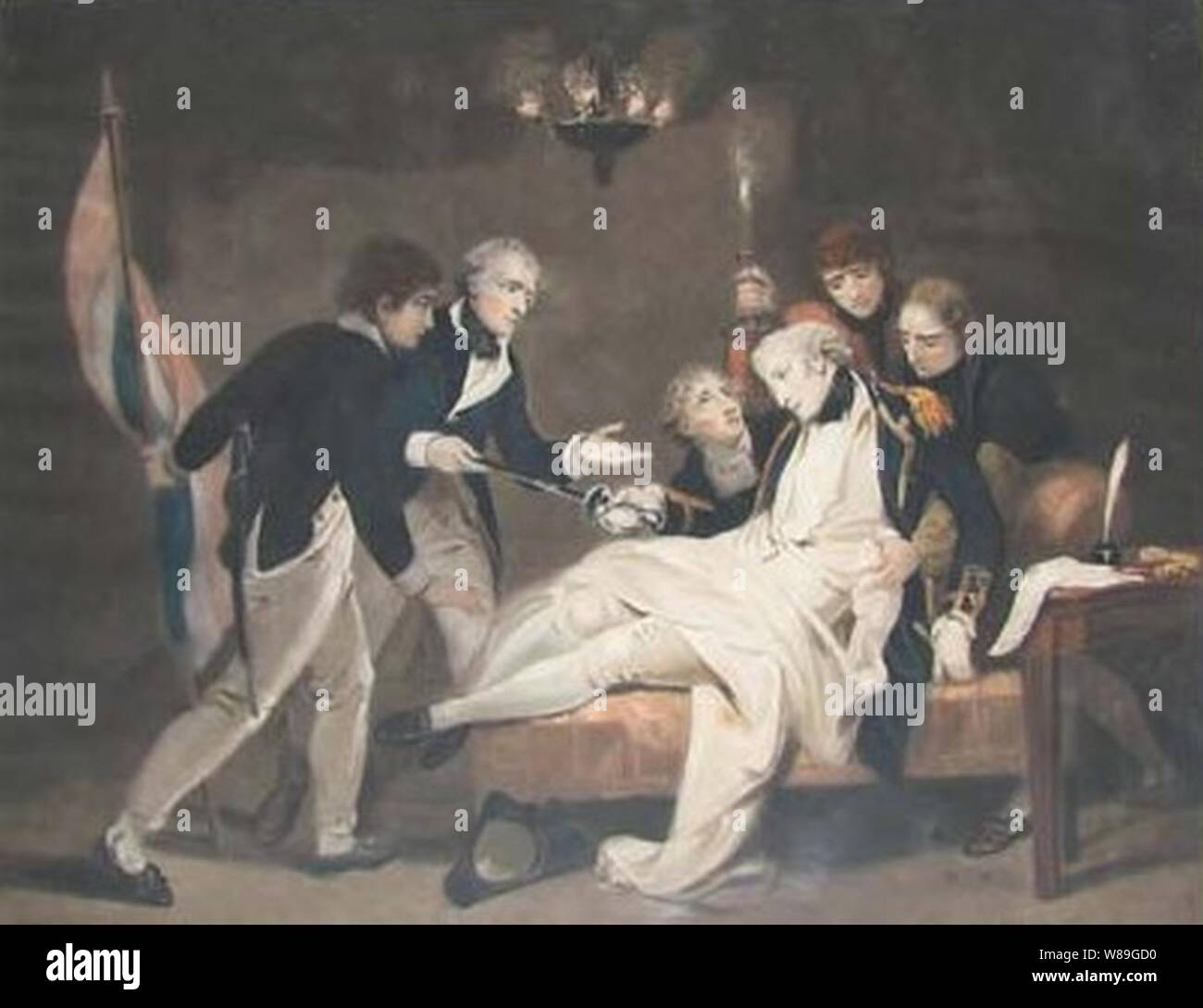 Death of Captain Alexander Hood 1798 Stock Photo - Alamy