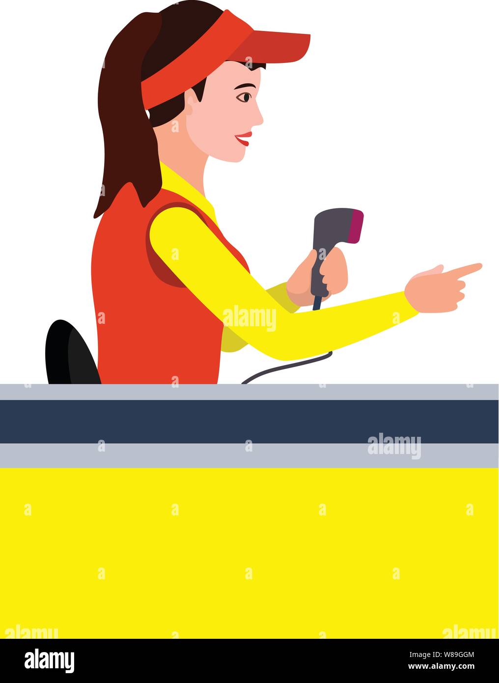 Woman cashier icon. Flat illustration of woman cashier vector icon for ...