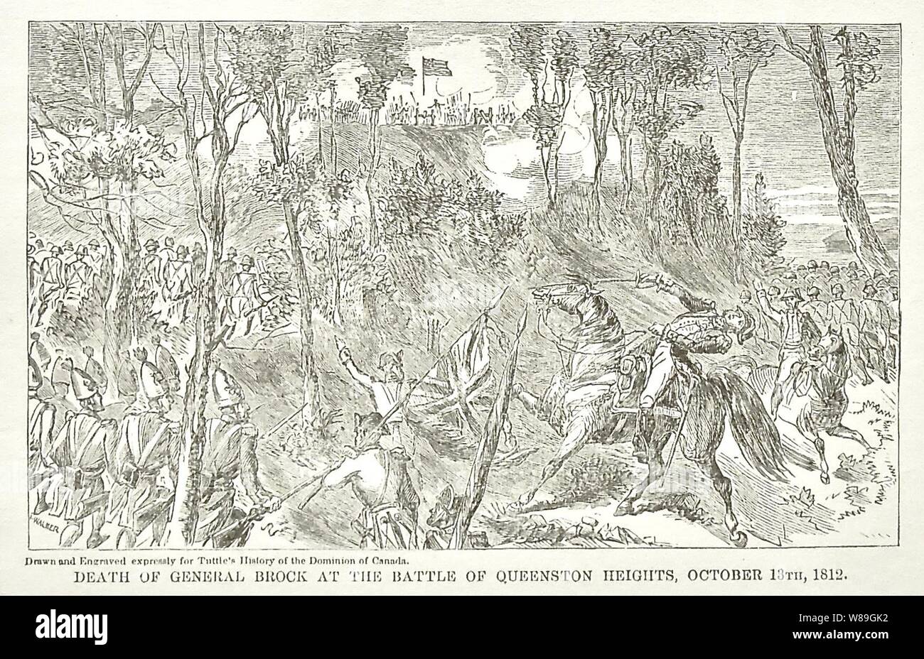 Death of General Brock at the Battle of Queenstown Heights, October ...