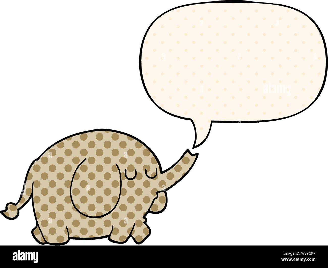 cartoon elephant with speech bubble in comic book style Stock Vector ...