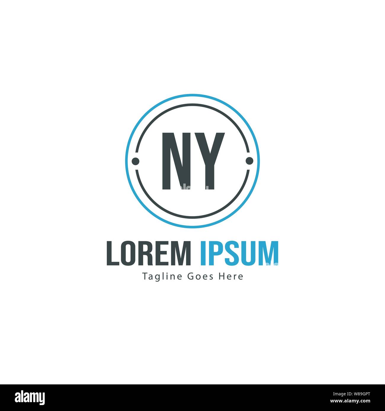 Initial NY logo template with modern frame. Minimalist NY letter logo ...