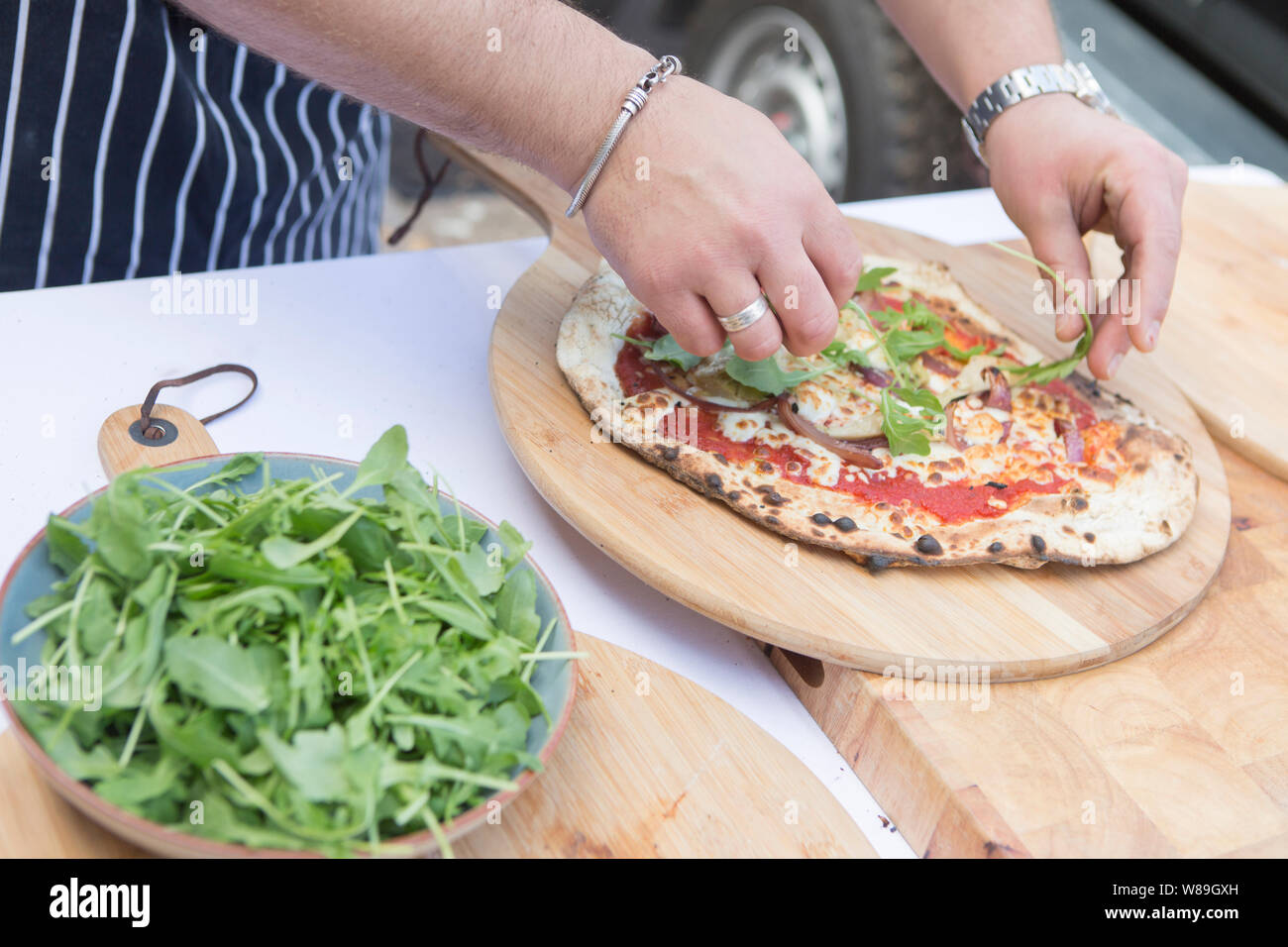 Chef Preparing Pizza Stock Photo - Alamy