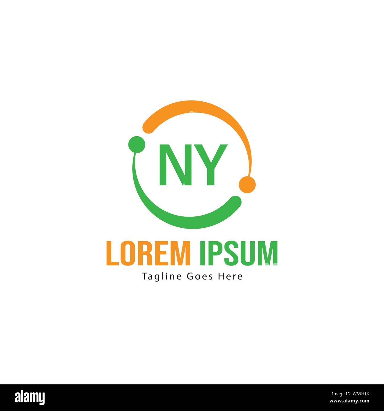 Initial NY logo template with modern frame. Minimalist NY letter logo ...