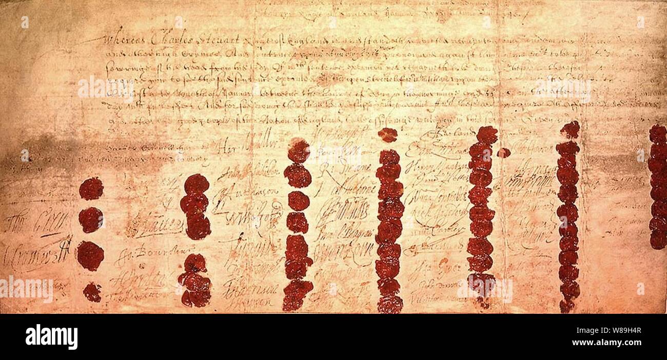 Death warrant of Charles I Stock Photo - Alamy
