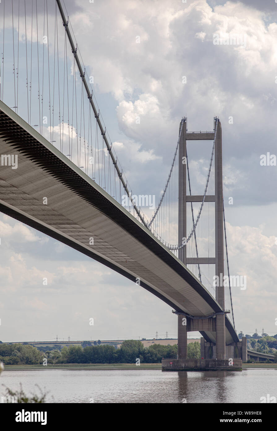 The Humber Bridge in Hull, Yorkshire UK large span suspension bridge ...