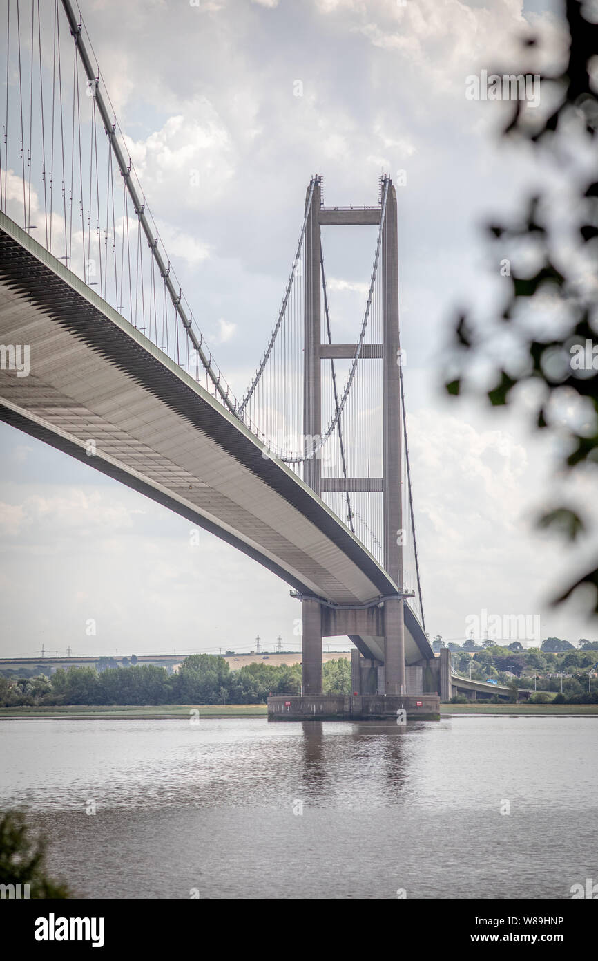 The Humber Bridge in Hull, Yorkshire UK large span suspension bridge ...